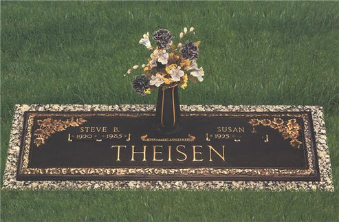 Flat Headstone Double Bronze Theisen – Tombstone and Caskets Funeral ...