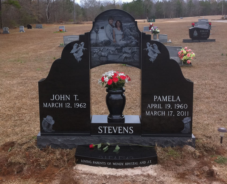 Upright Double Headstone Pamela – Tombstone and Caskets Funeral Supplies