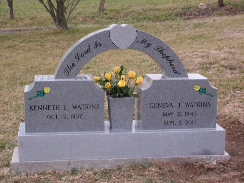 Upright Double Headstone Rainbow – Tombstone and Caskets Funeral Supplies